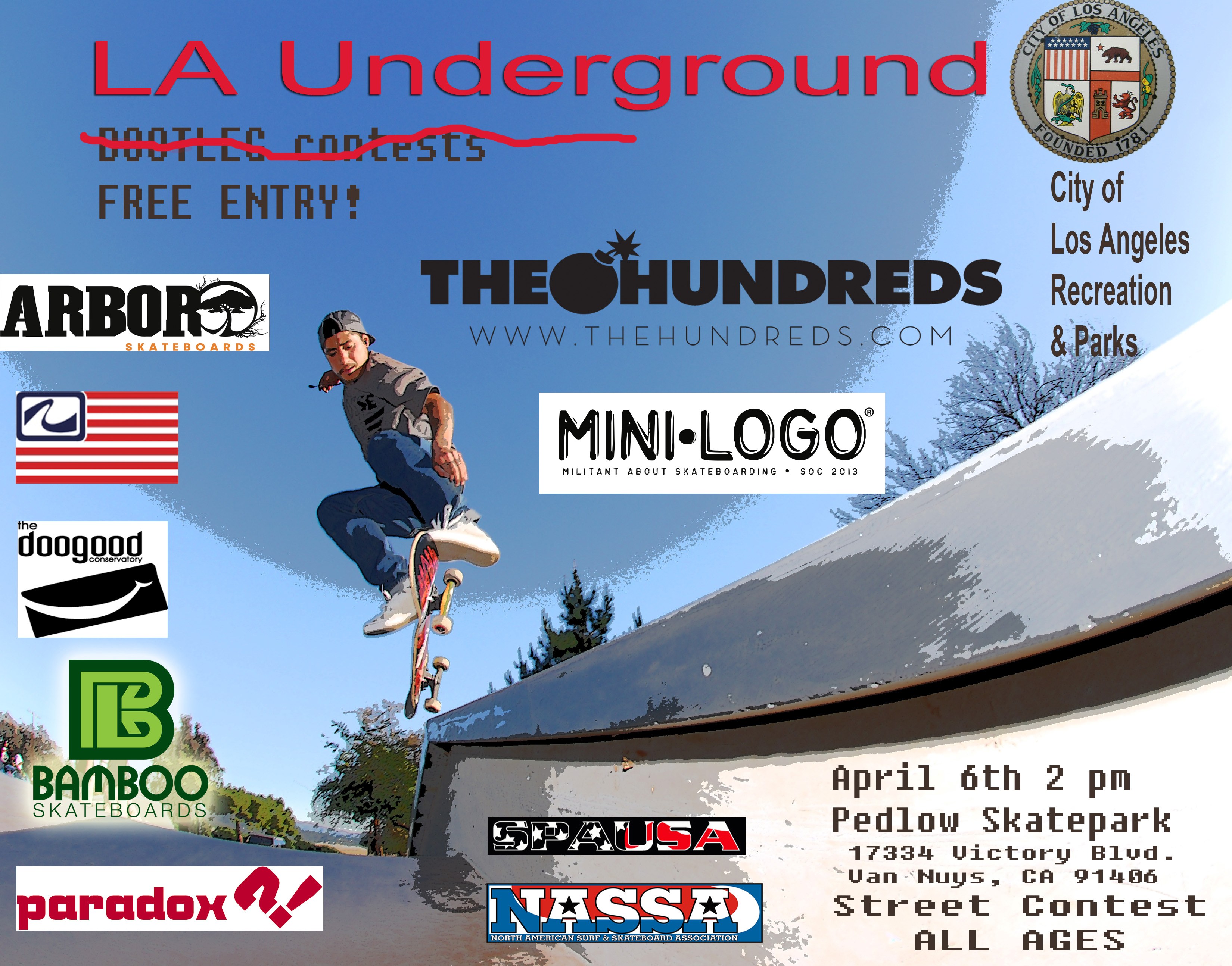 Come to the LA Underground Skate Contest at Pedlow Park this weekend ...
